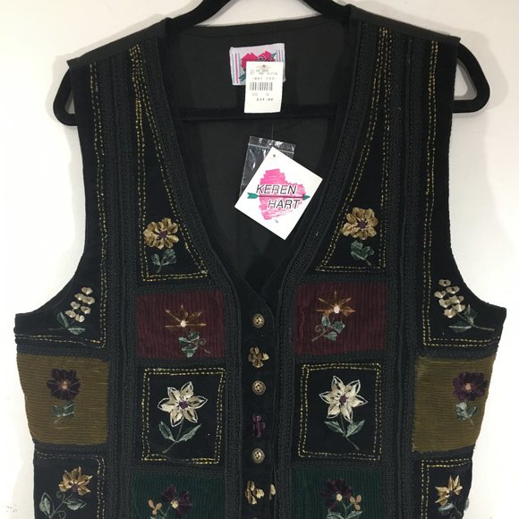 Other | Vintage 8s 90s Keren Hart Corduroy Patchwork Cottage Granny ...